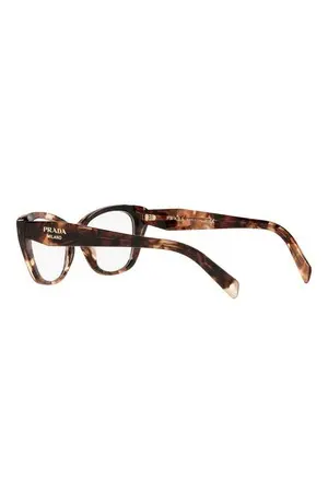 Prada 52mm Cat Eye Optical Glasses - Caramel