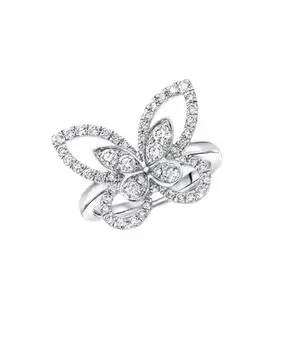 Graff Butterfly Silhouette Diamond Ring - White Gold