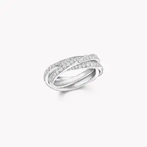 Graff Triple Spiral Pavé Diamond Ring - White Gold