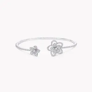Graff Wild Flower Diamond Bangle - White Gold