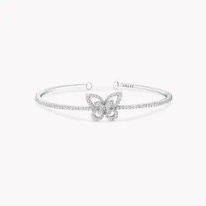 Graff Butterfly Silhouette Diamond Bangle - White Gold