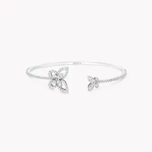 Graff Butterfly Silhouette Diamond Bangle - White Gold