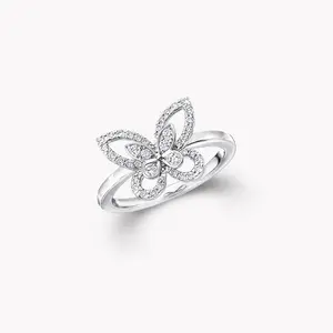 Graff Butterfly Silhouette Diamond Mini Ring - White Gold