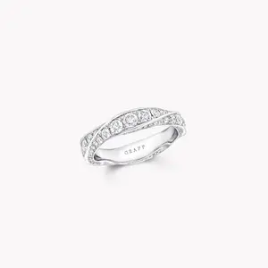 Graff Spiral Pavé Diamond Band - White Gold