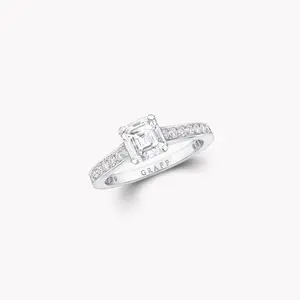 Graff Flame Square Emerald Cut Diamond Engagement Ring - Platinum