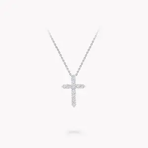 Graff Round Diamond Cross Pendant - White Gold