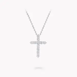 Graff Round Diamond Cross Pendant - White Gold