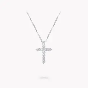 Graff Round Diamond Cross Pendant - White Gold