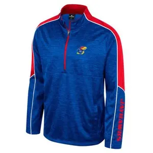 COLOSSEUM Kansas Jayhawks Marled Half-zip Jacket