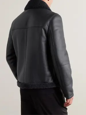 Mr P. Shearling-lined Nappa Leather Trucker Jacket