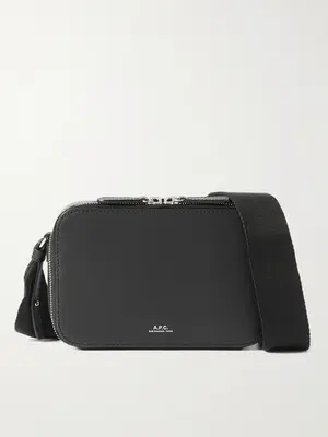 A.p.c. Leather Messenger Bag - Black