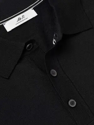 Mr P. Merino Wool Polo Shirt - Black
