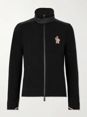 Moncler Shell-trimmed Fleece Ski Jacket - Black