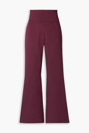 Stella McCartney Stretch-Knit Flared Pants Burgundy