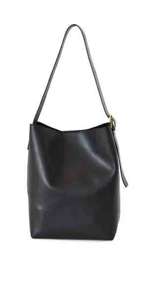 Madewell Leather Bucket Tote - True Black
