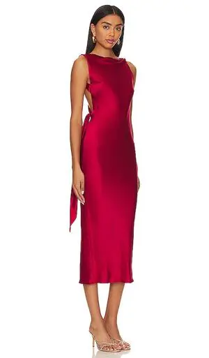 THE BAR Silk Maxi Dress - Chianti