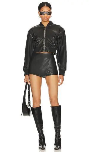 Superdown Sonya Faux Leather Skort