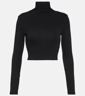 Ag X Emrata Kathryn Cropped Turtleneck Top