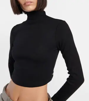Ag X Emrata Kathryn Cropped Turtleneck Top