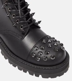 Junya Watanabe Embellished Leather Biker Boots