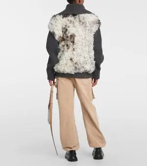 Alanui The Big Chill Shearling And Wool Jacket