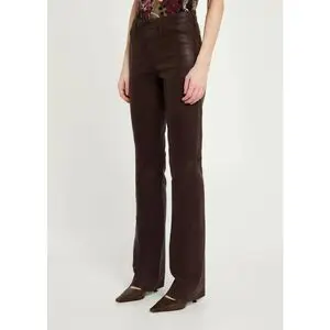 L'Agence Ruth High-rise Coated Straight Jeans - Dark Java