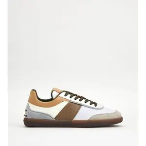 TOD'S Tabs Sneakers In Leather And Fabric - White
