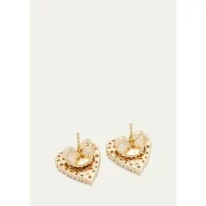 SYDNEY EVAN 14k Yellow Gold Diamond Heart Stud Earrings
