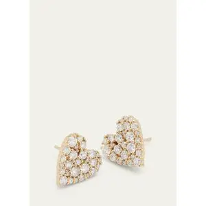 SYDNEY EVAN 14k Yellow Gold Diamond Heart Stud Earrings