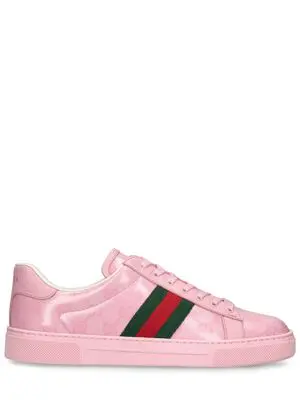 Gucci 30mm Ace Canvas Sneakers Pink-0