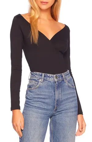 Susana Monaco Long Sleeve Wrap Top