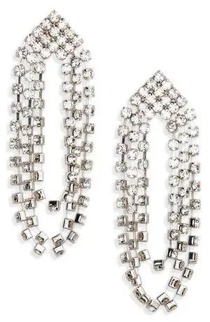 PANACEA Crystal-Embellished Draped Earrings