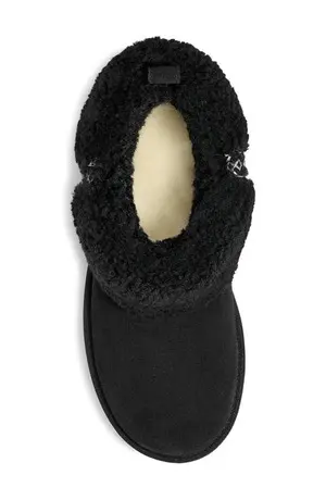 UGG Ultra Mini Braid Genuine Shearling Bootie - Black