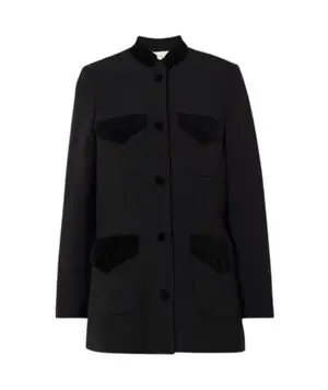 LIBEROWE Raja Velvet-trimmed Wool Jacket