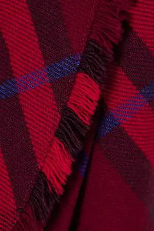 Burberry Checked Wool Wrap Skirt