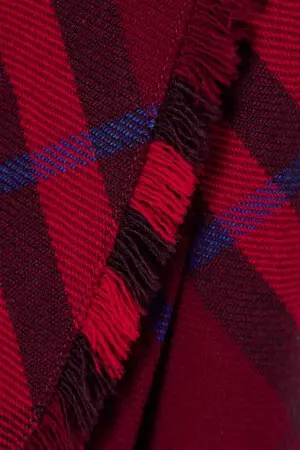 Burberry Checked Wool Wrap Skirt