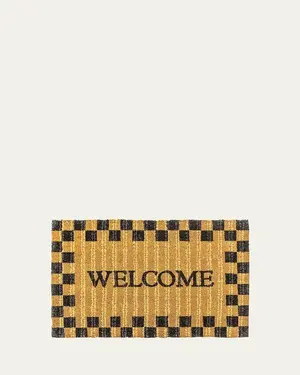 MACKENZIE-CHILDS Welcome Checked Entrance Mat - One-color