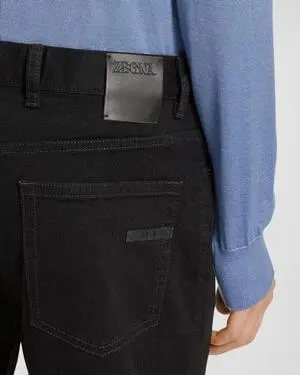 Zegna 5-pocket Straight Leg Pants - Black Solid