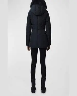 Mackage Adali Down Jacket With Shearling Collar - Black