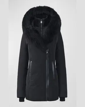 Mackage Adali Down Jacket With Shearling Collar - Black