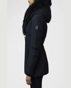 Mackage Adali Down Jacket With Shearling Collar - Black