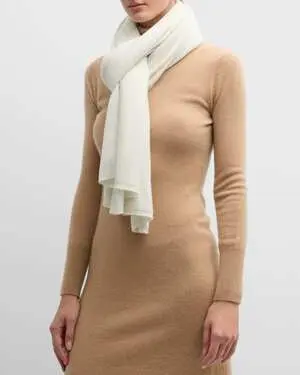 Sofia Cashmere All-over Sequin Cashmere Scarf Ivory