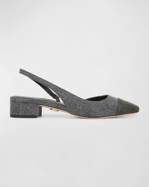 Veronica Beard Veronica Beard Cecile Ballerina Flats - Blue/black Denim