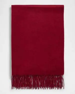 Sofia Cashmere Fringed Cashmere Evening Wrap Burgandy