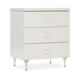 BERNHARDT Silhouette 3 Drawer Nightstand With Rose Hardware
