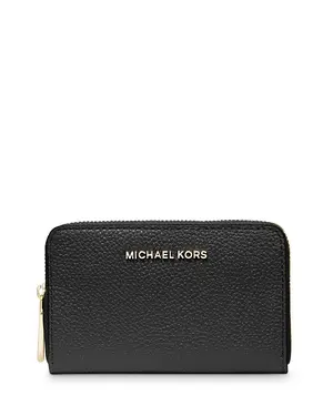 Michael Kors Michael Jet Set Leather Card Case Black/gold
