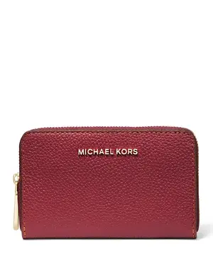 Michael Kors Michael Jet Set Leather Card Case Deep Red