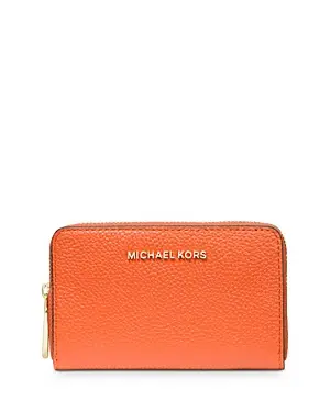 Michael Kors Michael Jet Set Leather Card Case Optic Orange