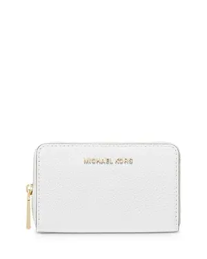 Michael Kors Michael Jet Set Leather Card Case Optic White