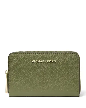 Michael Kors Michael Jet Set Leather Card Case Smokey Olive